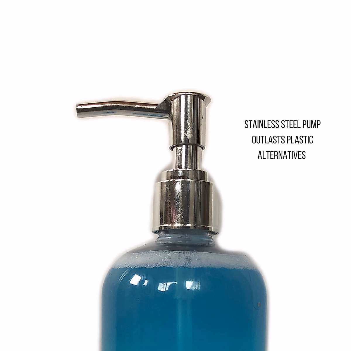 Clear Soap Dispenser with Rust Proof Pump, (3 Pack, 16 Oz) Plastic Hand Soap Bottles for Bathroom & Kitchen, Refillable for Liquid Dish Soaps, Hand Soaps & Lotion