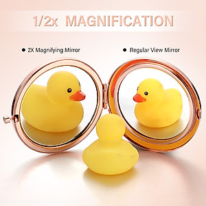 Roowest 12 Pcs Inspirational Compact Mirror Christmas Small Gifts for Women Bulk Thank You for Being Awesome Makeup Mirror for Purse Double Sided Travel Magnifying Pocket Mirror for Mom(Rose Gold)