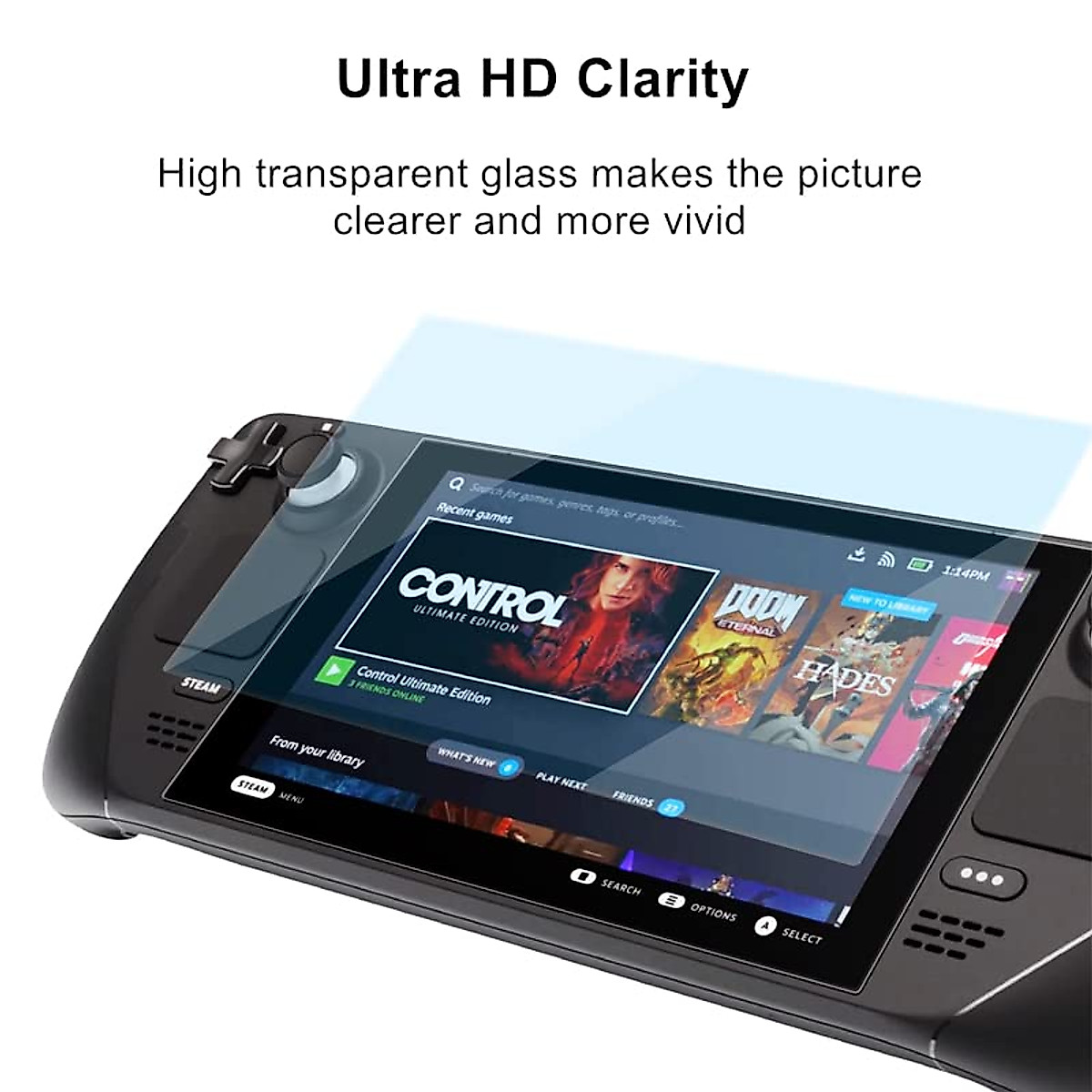 Steam Deck Touch Protector Accessories Kit,Screen Protector Stand Base and Carrying Package For Valve Steam Deck