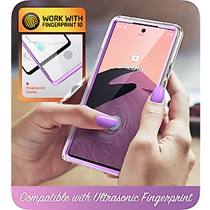 i-Blason Cosmo for Google Pixel 7 Case with Built-in Screen Protector [Support Wireless Charging] Slim Full-Body Stylish Shockproof Anti-Scratch Protective Phone Case for Pixel 7 (2022), Purple