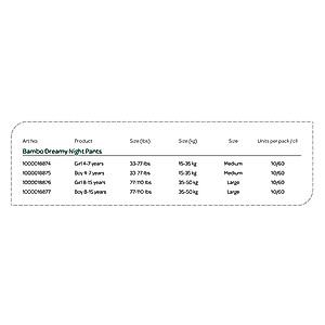 Bambo Nature Premium Dreamy Night Pants: Girls 4-7 years, 30 Count