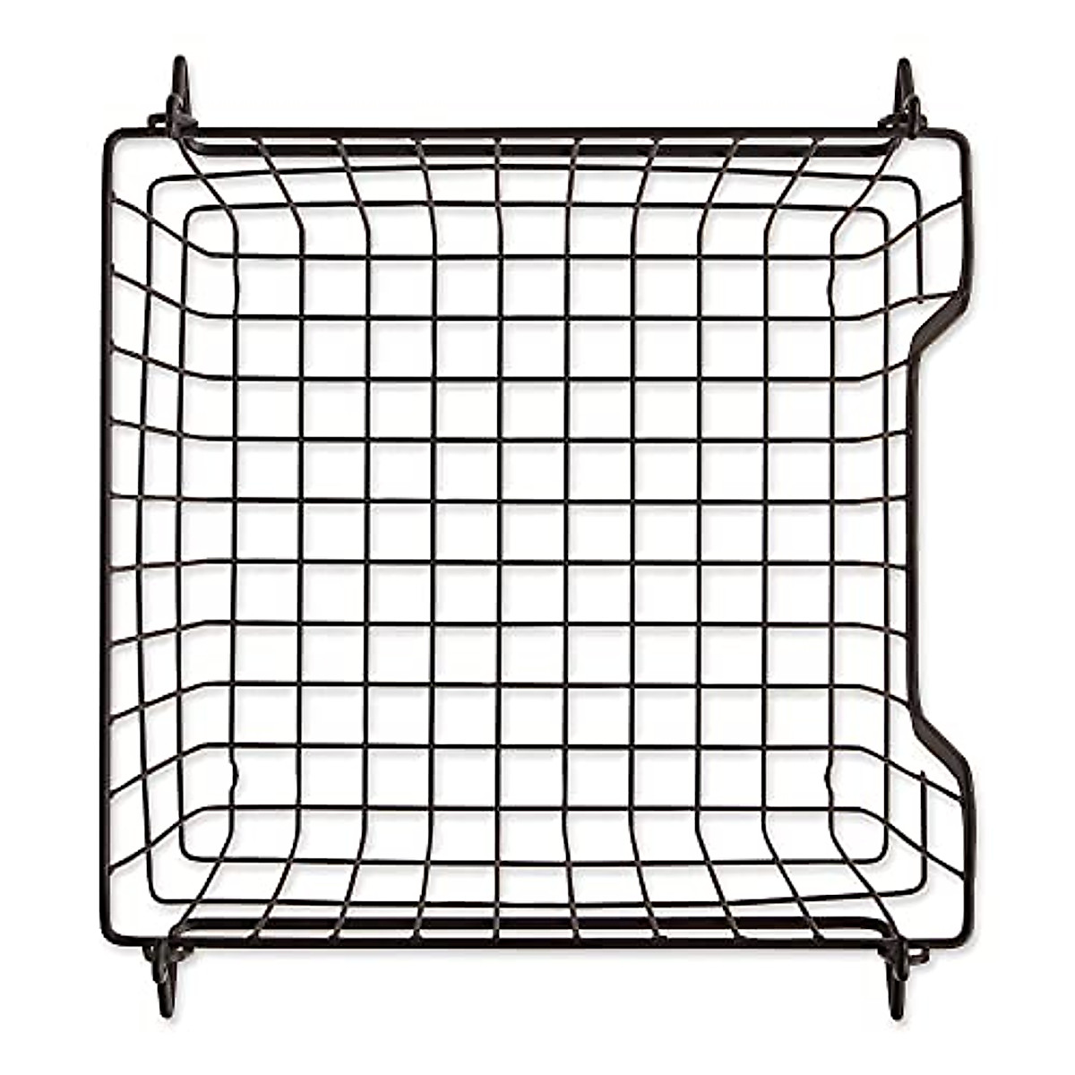 DII Metal Wire Mesh Stackable Utility Storage Bin, Small, 11x11x6, Black