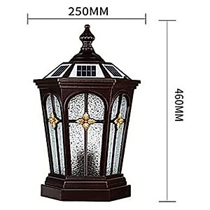 ONDIAN CHUNCIN - Outdoor LED Solar Bollard Column Lamp Deck Post Lamps Fence Column Pedestal Light Gate Bollard Pillar Light for Garden Villa Porch Decor Courtyard Living Stairs Corridor Aisle