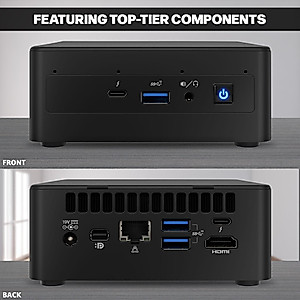 NUC NUC11PAHi7 Mini PC, Four-Core i7, NVMe SSD, 64GB RAM, 2TB NVMe, WiFi 6, BT 5.0, Thunderbolt 3, 8K Support, Quadruple Monitor Capable - The Ultimate HTPC Solution for High-Performance!