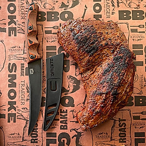 DFACKTO 6in Fieldbutcher Hybrid Boning Fillet Knife, G10 Handle, High Carbon Steel, Camping and Kitchen Knife for Hunting, Fishing, Butchering, Tactical Outdoor Knife (Orange)