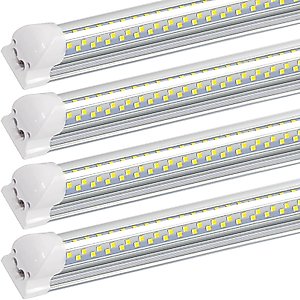 SZSKYING 8FT LED Shop Light Fixture,T8 Integrated Led Tube Lights White,120W 12000LM 6500K,High Output Clear Cover, V Shape 8 Foot LED Light Bulb,Garage Lighting for Workshop,Plug and Play (20 Pack)