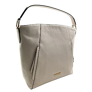 Michael Kors Evie Large Leather Hobo Shoulder Bag (Light Cream)