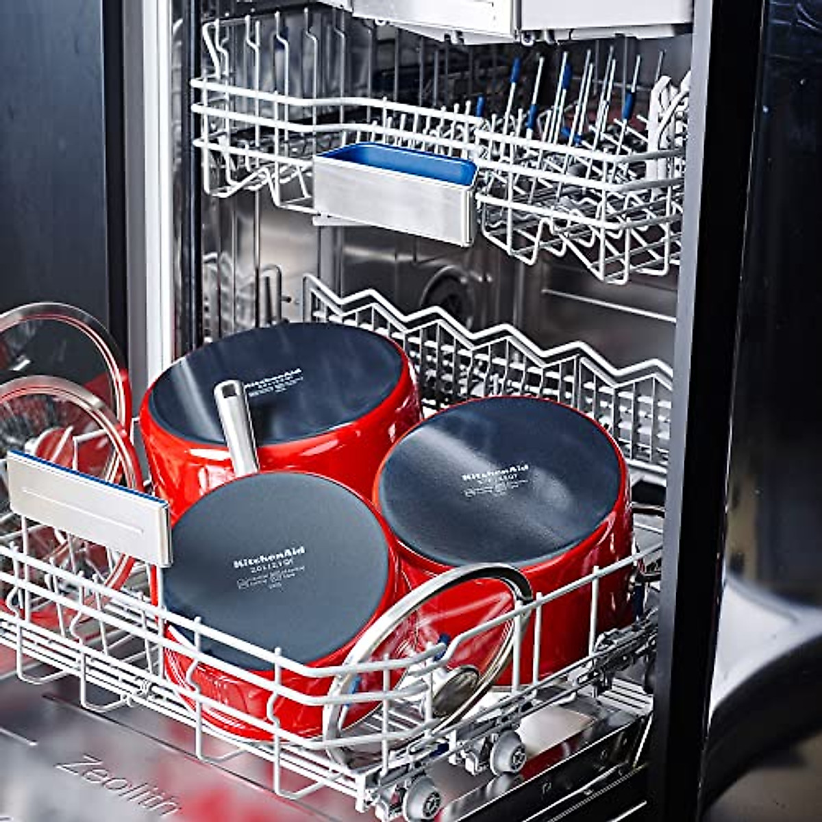 KitchenAid Steel Core Enamel 16cm/1.3 Litre Saucepan, Empire Red