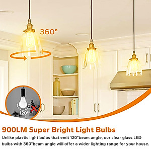 TOBUSA Vintage LED Edison Light Bulbs 60W Equivalent, 900LM Super Bright LED Bulbs, 6W ST58 Antique LED Filament Bulbs, 2700K Warm White, E26 Base Non-Dimmable Bulbs for Home, Office, 12-Pack