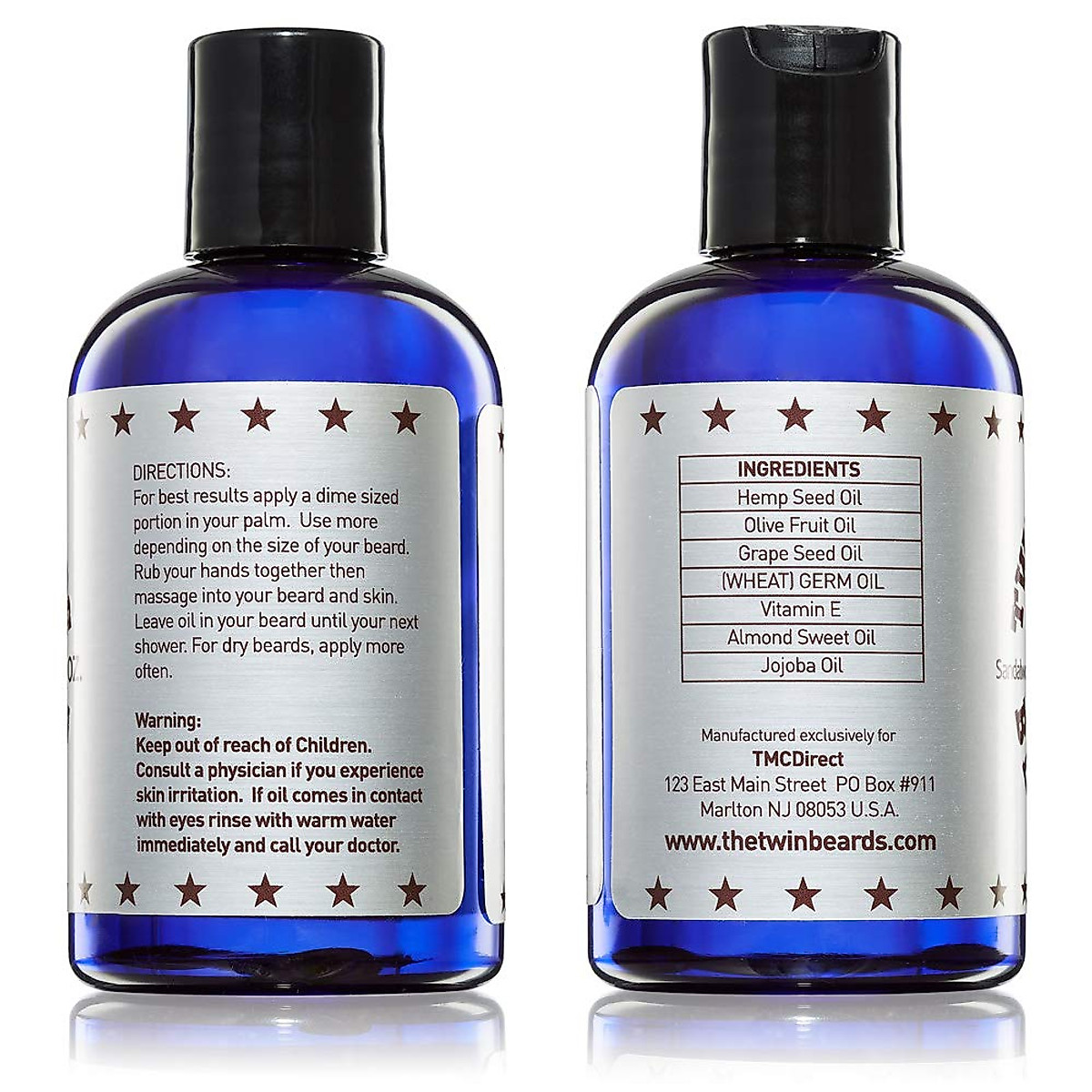 Twin Beards Sandalwood Beard Oil for Men | Beard Conditioner for Men | Essential Beard Care | Beard Softener for Men during Beard Growth | Beard Moisturizer | Mens Beard Oil Sandalwood | 4 oz