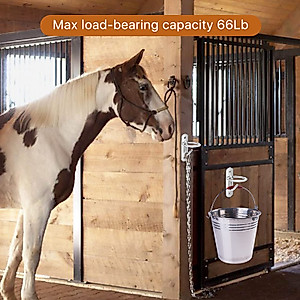 Worldity 6 Pack Bucket Hooks, Heavy Duty Iron Equestrian Bucket Hook Hangers, Multi-Functional Horse Water Bucket Hook for Hanging Horse Supplies, Feeding Horse, Tying Horse