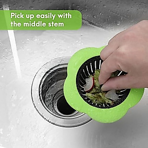 MoveCatcher 4 Pack Sink Strainer for Kitchen Sink Drain Silicone Sink Drain Strainer Stopper 4.5'' Diameter
