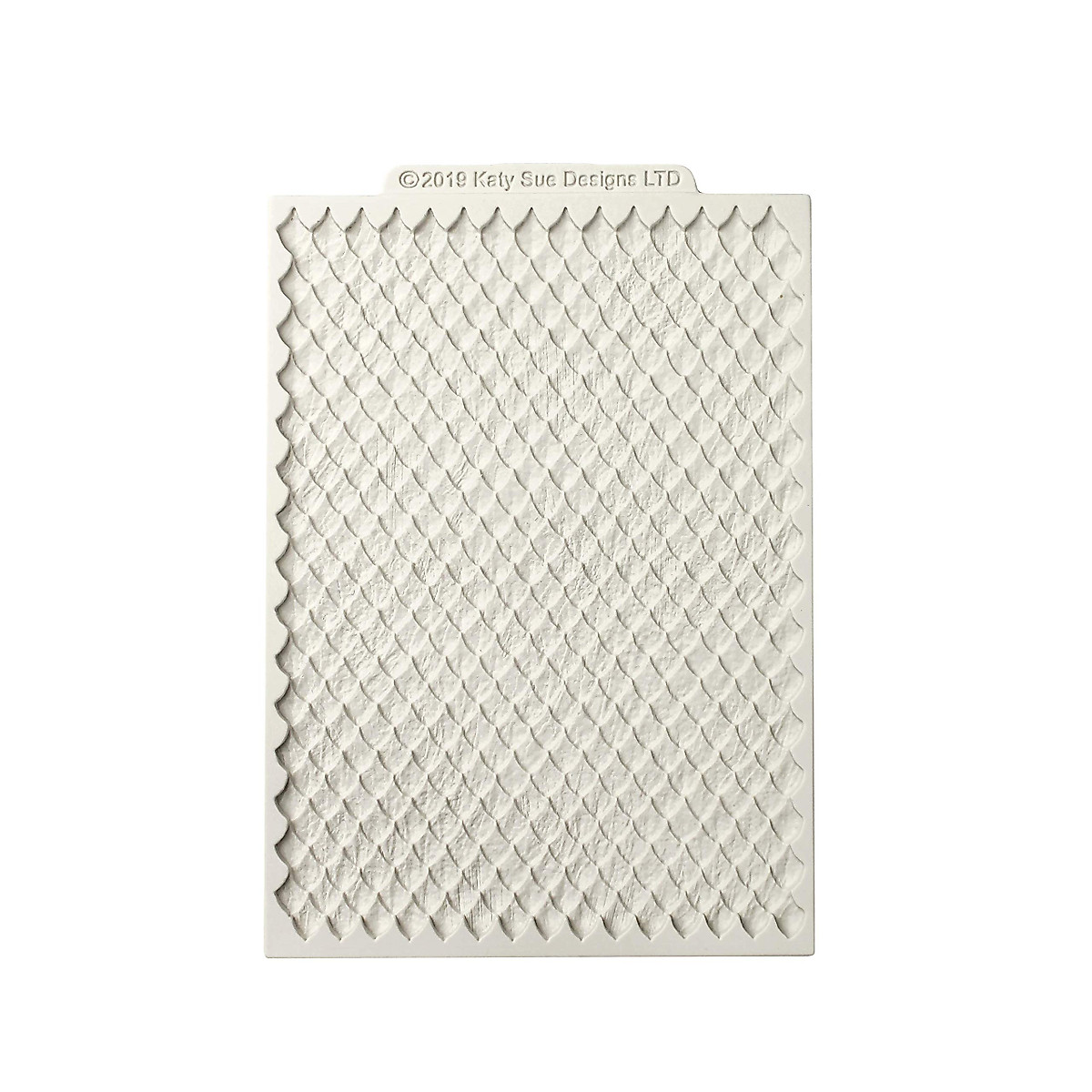 Katy Sue Continuous Dragon Scales Silicone Mold for Cake Decorating & Crafts - Texture Mat Size 6¾ x 5 inch; Each scale: ¼ x ¼ inch.