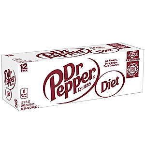 Diet Dr Pepper Soda, 12 fl oz cans, 12 pack