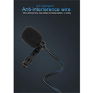 TBAKPU Microphone Professional for iPhone - Lavalier Lapel Omnidirectional Mic for iPad, iPod - Perfect for Audio & Video Recording, YouTube, Interview, Podcast, Vlogging