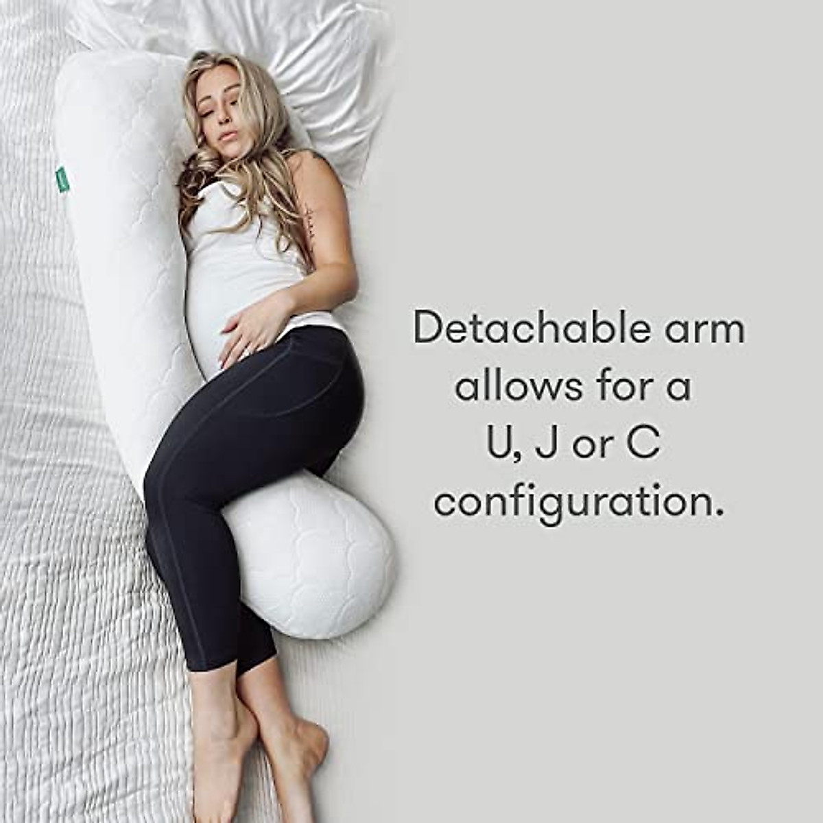 Newton Baby Premium Pregnancy Maternity Pillow with Organic Cotton, 50% More Memory Foam and Fiber Clusters in The Core for Complete Support, U-Shaped with Removable Washable Cover