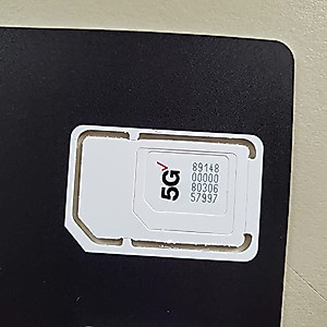 Verizon Wireless 5G & 4G LTE SIM Card Triple Cut All 3 Sizes (3-in-1), Nano/Micro/Standard Sizes (4FF / 3FF / 2FF) (BULKSIM5G-SA-A) Complete with SimBros Simkey Bundle. (1)