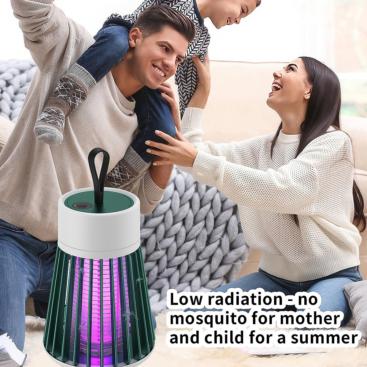 Mozz Guard Mosquito Zapper 2024, Mozzguard Mosquito Zapper, USB Charing and Low Noise, for Indoor, Home Garden, Camping, Picnic (Blue-3Pcs)