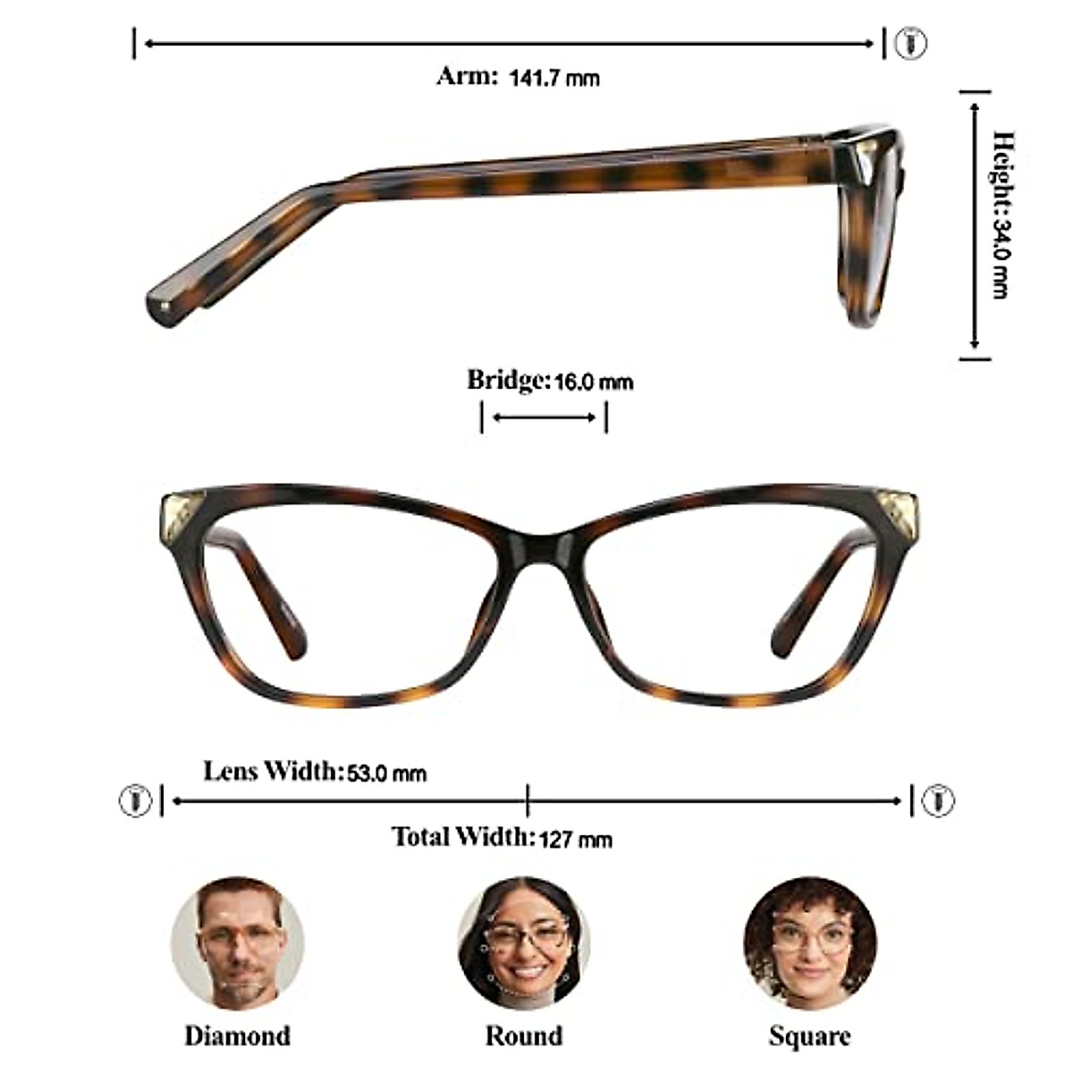 ZENNI Blue Light Blocking Reading Glasses for Women Stylish Cat-Eye Frame Tortoiseshell TR90 Light Eyewear +1.50 Magnification