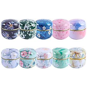 Japanese-Style Tea Cans Candy Snacks Tea Containers, Tinplate Empty Tins Cookie Gift Tins Sealed Storage Canister, Food Storage Small Round Cans (#1)