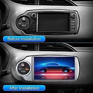 Car Radio Stereo Android 11 for Toyota Yaris 2011 2012 2013 2014 9 inch Touch Screen with Apple CarPlay Andriod Auto and WiFi GPS Navigation DSP Bluetooth