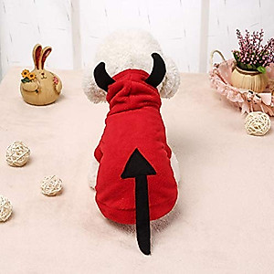 KESYOO Pet Dress Up Cloth Halloween Pet Clothes Red Pet Costume Halloween Themed Pet Clothes Halloween Devil Costume for Cat Dog Halloween Puppy Costume