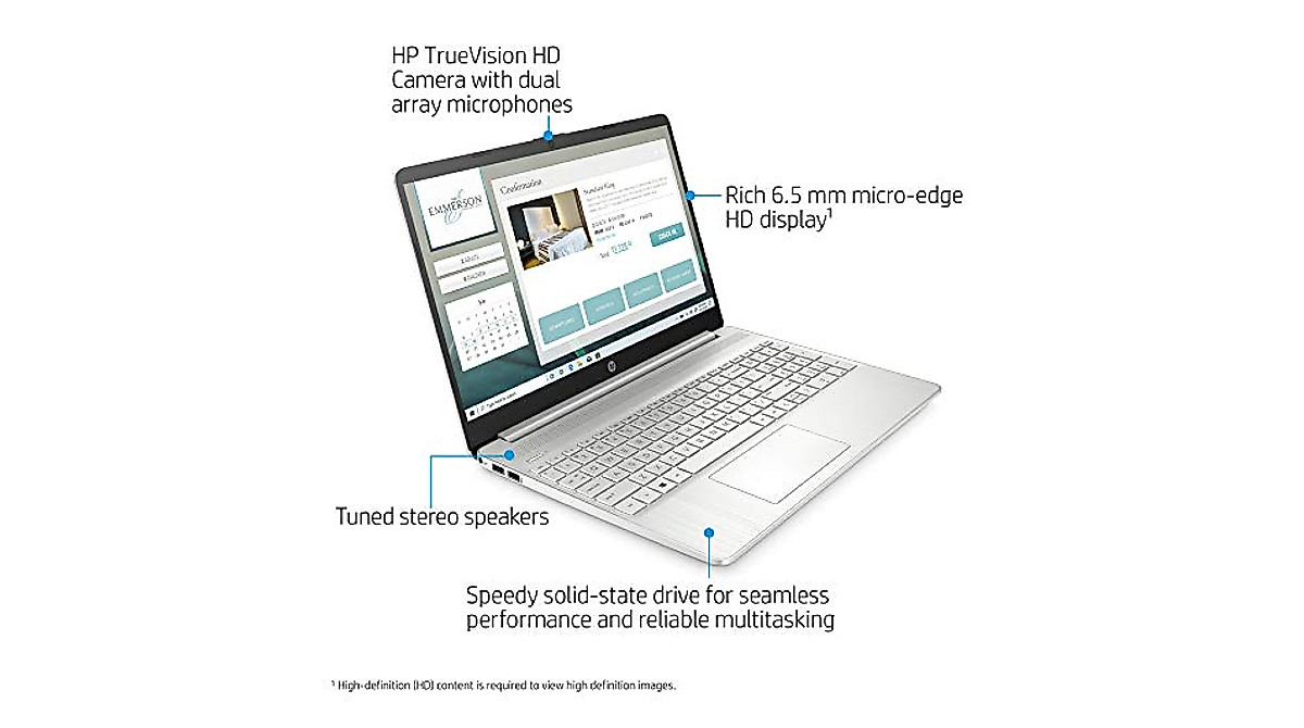HP 15.6" HD Laptop - AMD Ryzen 3, 8GB RAM, 256GB SSD