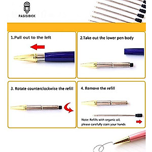 PASISIBICK Ballpoint Pens,Bling Dynamic Crystal Liquid Ballpens Black Ink for Office Supplies(12 Pcs)