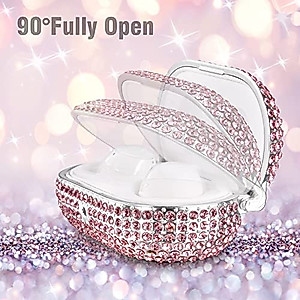 Filoto Case for Galaxy Buds Plus (2020) / Galaxy Buds (2019), Bling Crystal PC Earbuds Protective Case Cover for Women Girls Compatible with Samsung Galaxy Charging Buds + Case (Rose Pink)