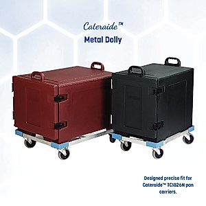 Carlisle FoodService Products Cateraide Metal Dolly for TC1826N Carriers with Reinforced Corners for Catering and Events, Aluminum, 28.63 x 22 Inches, Silver