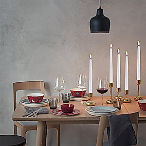 Wondise Flameless Flickering Taper Candles with Remote and Timer, 11 Inch Battery Operated Real Wax 3D Flame White Window Candle for Christmas Home Decoration, Set of 4(D0.78 inch x H11 inch)