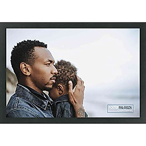 Poster Palooza 14x24 Frame Black Modern Solid Wood Picture Frame | UV Acrylic Plexiglass, Foam Board Backing & Hanging Hardware Included