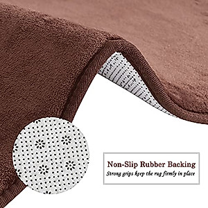 Sweet Home Collection Bathroom Rugs Memory Foam Bath or Shower Mat Slip Resistant Extra Absorbent Soft Fluffy Non Skid Rectangle