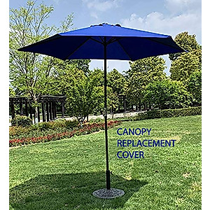 BELLRINO DECOR Replacement Royal Blue Strong & Thick Umbrella Canopy for 10ft 8 Ribs (Canopy Only)