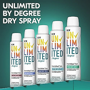 Degree Unlimited Antiperspirant Deodorant Dry Spray Fresh 2 Count Long-Lasting Sweat & Odor Protection with Antiperspirant Technology SmartAdapt Tech 3.8 oz