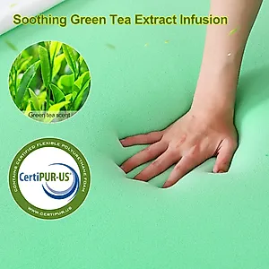 IDEALHOUSE 2024 New Mattress Topper Full, 2 Inch Memory Foam Mattress Topper, Mattress Pad with Zippered Bamboo Cover, CertiPUR-US Certified (Full, 2 Inch)