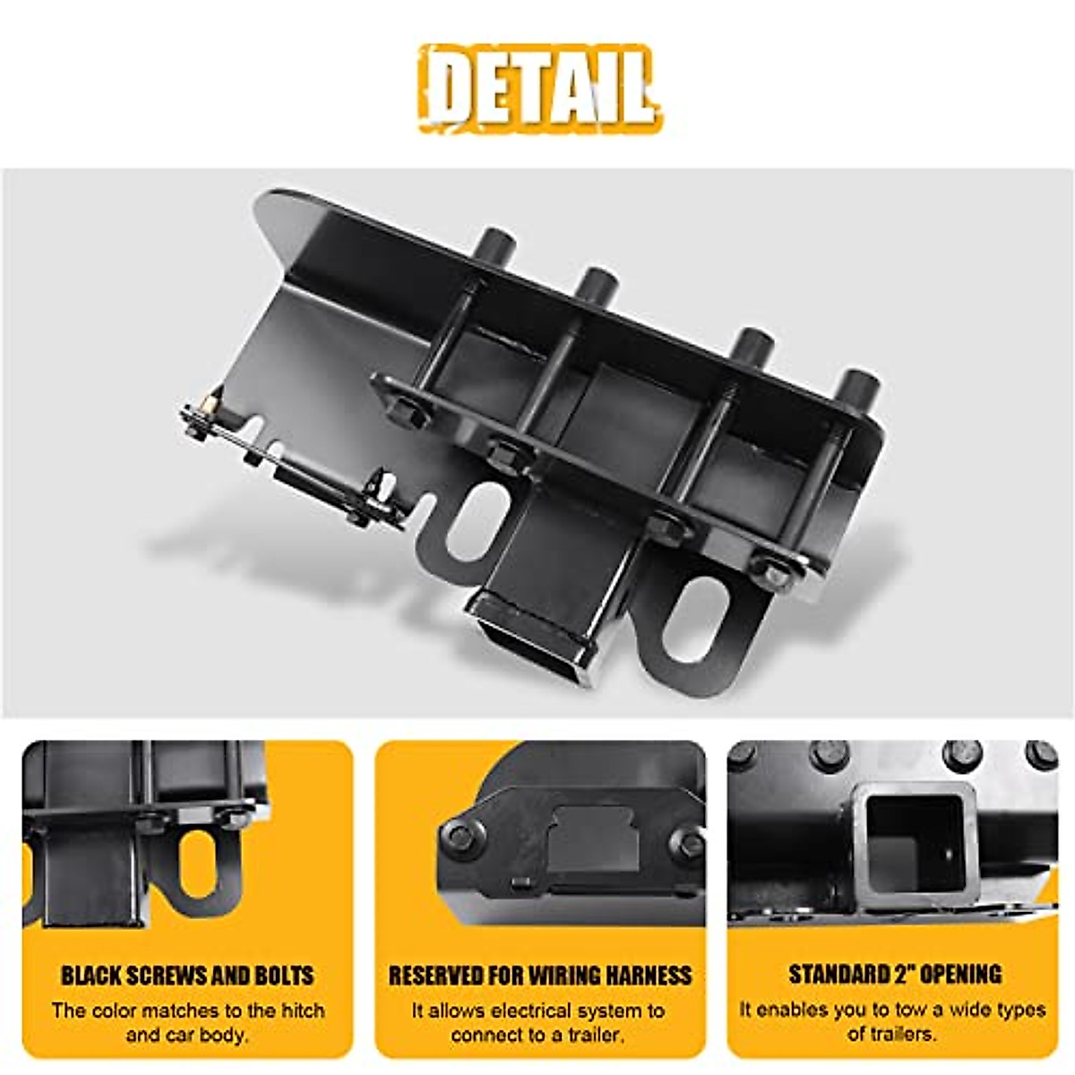 Broaddict Class III 2" Towing Hitch Receiver Fit for Ford Bronco 2021-2024, Rear Trailer Hitch, Black