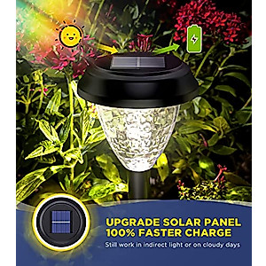 ornesign Ultra Bright Solar Outdoor Lights Decorative 10 Pack, 100% Faster Charge Solar Pathway Garden Lights Up to 12H Auto On/Off, Solar Lights Outdoor Waterproof for Walkway Yard Lawn