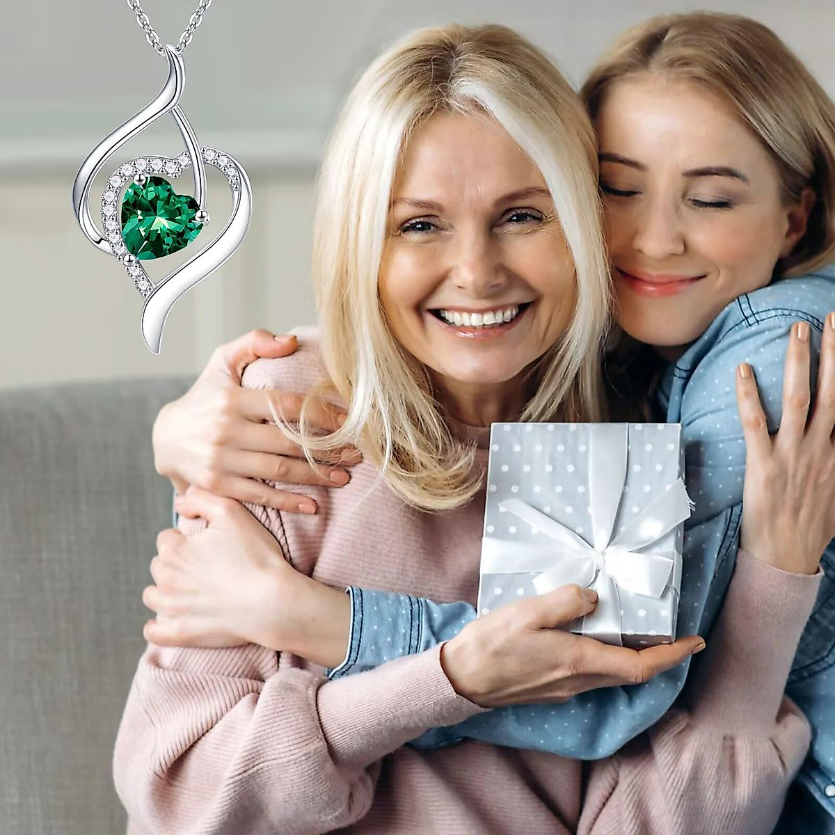 Iefil Birthstone Necklaces for Women - Anniversary Birthday Gifts for Women, Citrine Heart Necklace, November 925 Sterling Silver Rose Heart Birthstone Necklace for Women, Jewelry Gifts for Her Wife