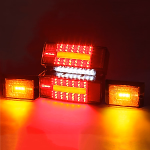 LIMICAR Trailer Lights, Upgrade IP68 Halo Glow Trailer Light Kit, Brake Stop Turn Tail License Plate LED Trailer Lights with 25ft Trailer Wiring Harness Kit for Truck Marine RV Boat Camper