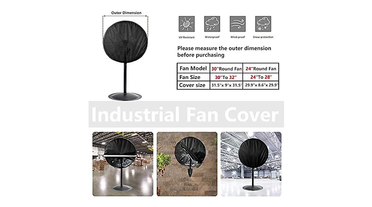 Bitubi Waterproof Fan Cover - Heavy Duty 600D Oxford
