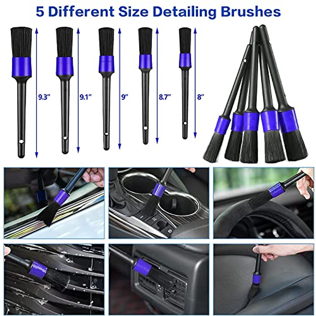Eray 30PCS Car Detailing Brush Set，Auto Detailing Kit with Drill Brushes, Cleaning Supplies, and Power Scrubber