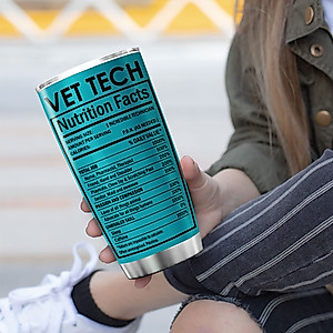 ZOXIX Veterinarian Coffee Tumbler Vet Tech Nutrition Facts Cup With Lid 20oz Stainless Steel Travel Mug Veterinary Technician Gift For Graduation Vet Appreciation Gifts For Girls