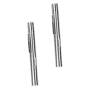 Gatuida 2pcs Flashlight Penlights Pen Lights for Nurses Pen Electric Torch Pen Light for Nurses Nurse Pen Lights LED Pen Light Rechargeable Pen Light Handheld Pen Light Metal Silver