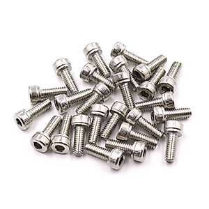 Hxchen M4x10 Socket Head Cap Screws, Full Thread, Allen Socket Drive, 304 Stainless Steel, Bright Finish - (25 Pcs)