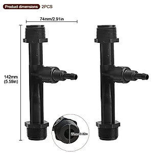 YXQ 3/4Inch Irrigation Venturi,Fertilizer Mixer Injectors Tube Agriculture Tool Plastic Black for Outdoor Garden Farm Lawn 2Pcs