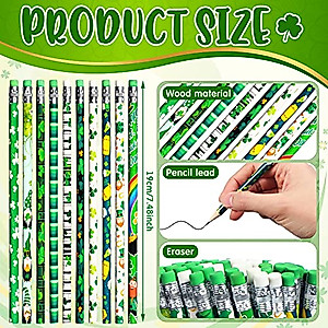30 Pcs St. Patrick's Day Pencils with Eraser 20 Pcs St. Patrick's Day Notepads 10 Pcs St. Patrick's Day Stickers Stationery Sets for St. Patrick's Day Classroom Kids Party Favors School Supply