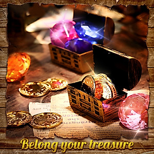 100 Pcs Pirate Treasure Chests 2.3 Inch Cute Little Plastic Treasure Chests with a Gold Finish Vintage Pirate Jewelry Box Games Set for Treasure Hunt Birthday Halloween Party Children School Carnival