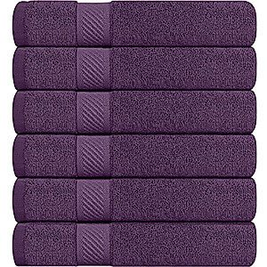 Utopia Towels [6 Pack Bath Towel Set, 100% Ring Spun Cotton (24 x 48 Inches) Medium Lightweight and Highly Absorbent Quick Drying Towels, Premium Towels for Hotel, Spa and Bathroom (Plum)