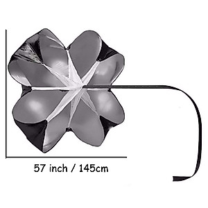 MioCloth Running Speed Chute Resistance Parachute 57 inch Powerchute Power Training Umbrella Sprint Soccer Trainer Core Training Runner Football Soccer Drilling Fitness Athlete Explosive Power Black